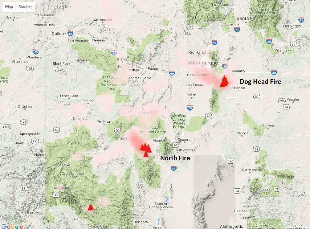 | June 19th Projected Smoke Impacts for the Dog Head and North FiresNM ...