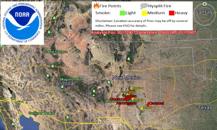 | Haze and smoky conditions in southern NM likely due to fires in the ...