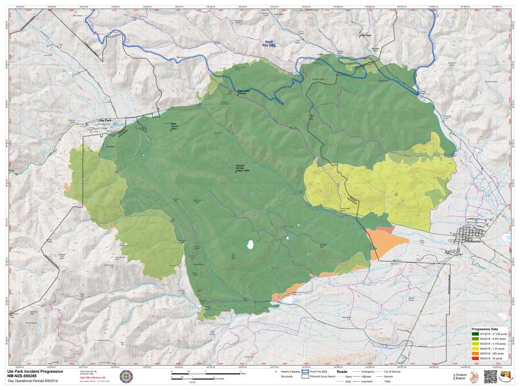 | June 9 – Ute Park Fire Progression MapNM Fire Info