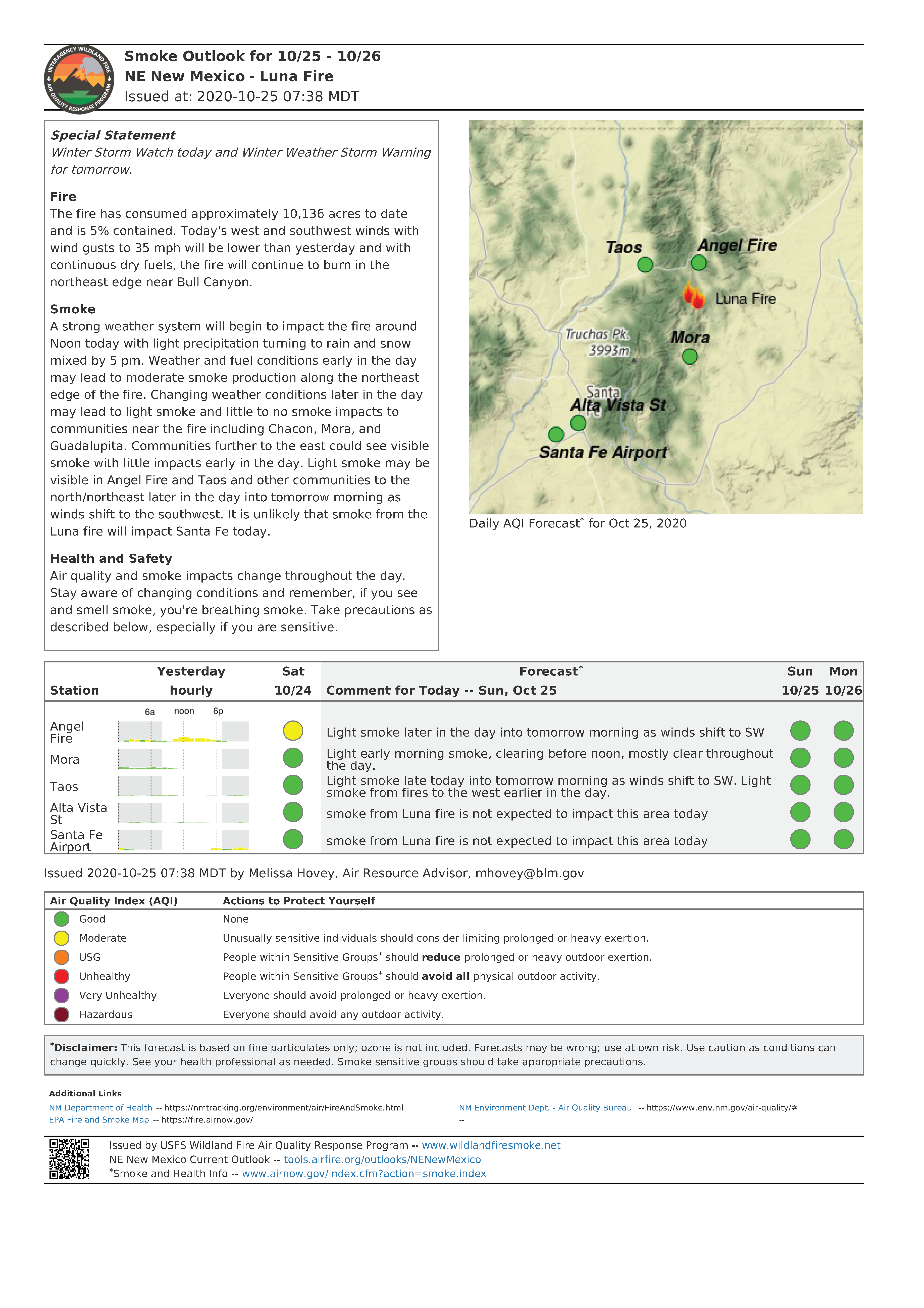 | Luna Fire Update: 10/25/2020NM Fire Info