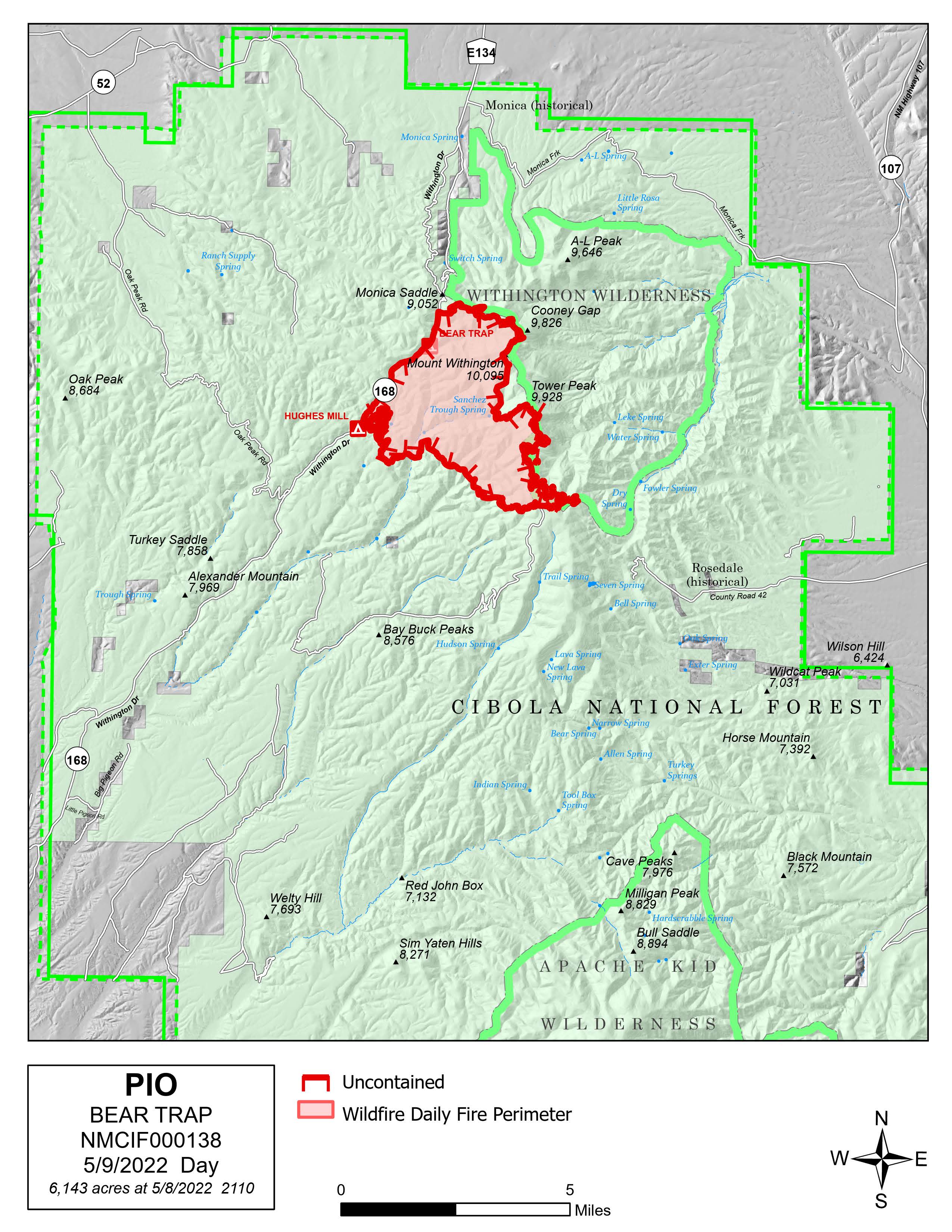 | Bear Trap Fire – May 9th UPDATENM Fire Info