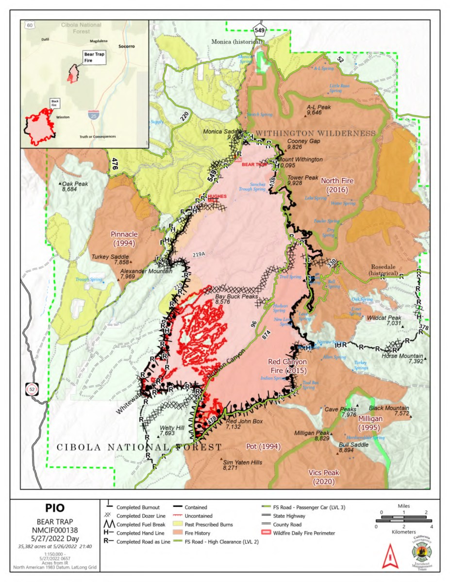 | Bear Trap Fire update May 27, 2022NM Fire Info