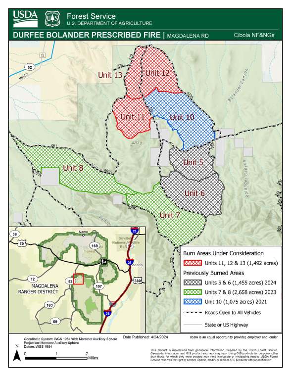 | Magdalena Ranger District Durfee Bolander Prescribed Fire UpdateNM ...