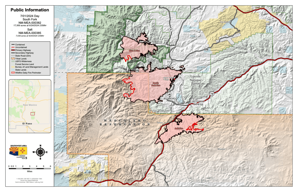 | South Fork and Salt Fire Update 7/1NM Fire Info