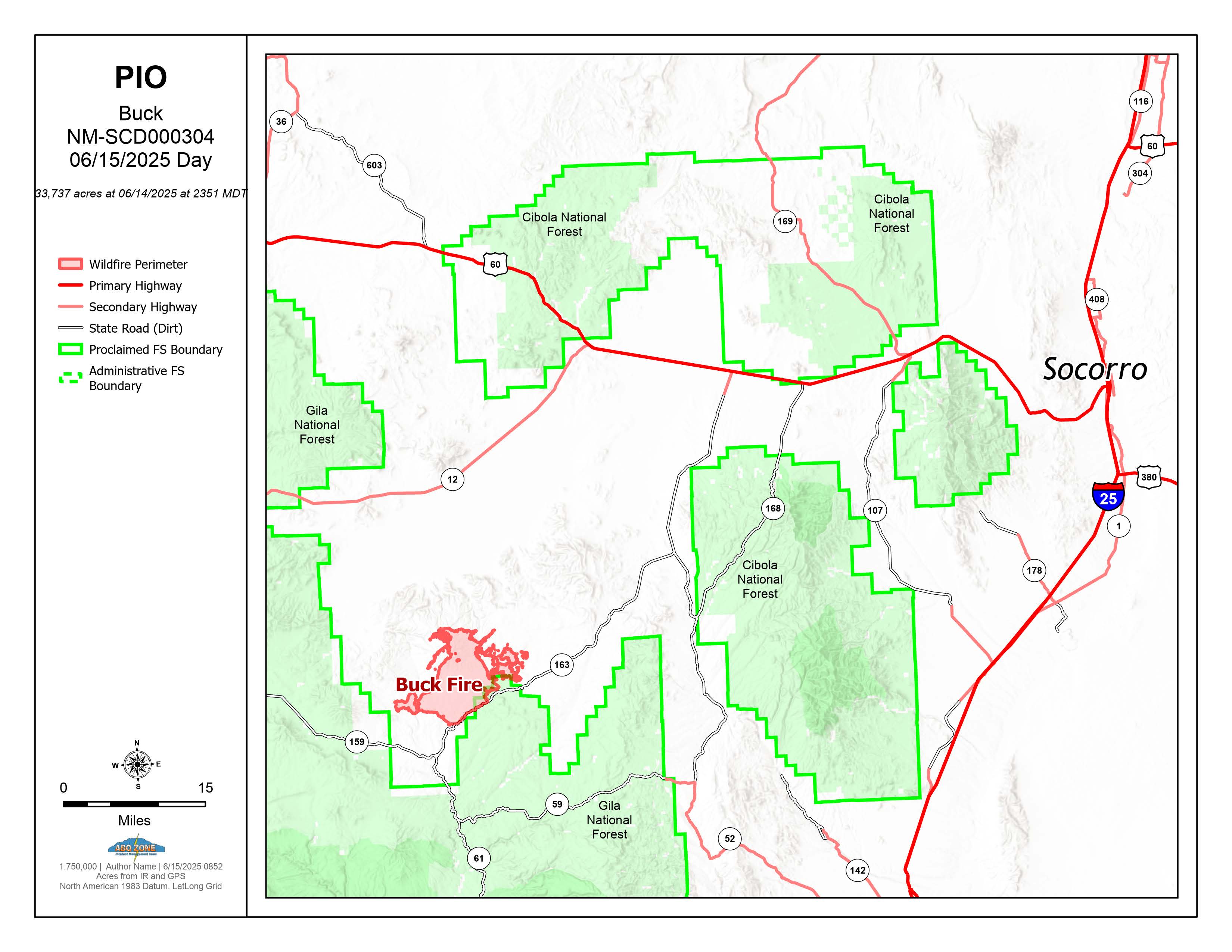 | Update: Buck Fire southeast of Aragon, NMNM Fire Info